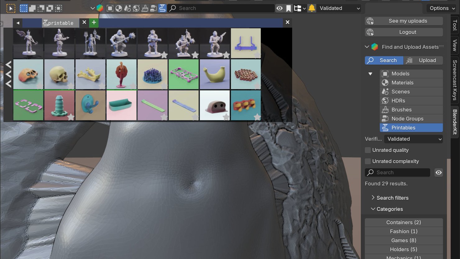 BlenderKit | Upload printables to BlenderKit
