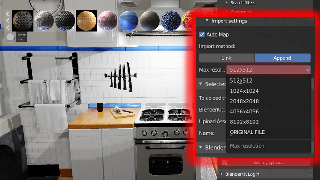 BlenderKit | Introducing Texture Resolutions for Models, Materials and HDRs