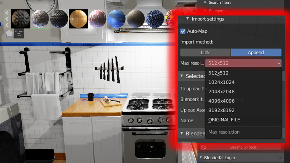 BlenderKit | Introducing Texture Resolutions for Models, Materials and HDRs