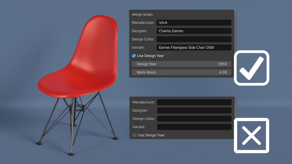 BlenderKit | Manufacturer and designer tags