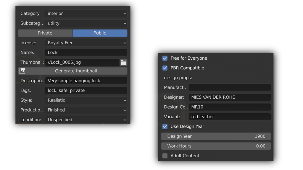 BlenderKit | Uploading a model