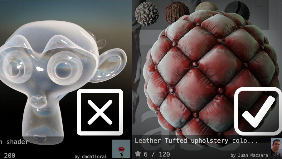 BlenderKit | Unconventional thumbnails