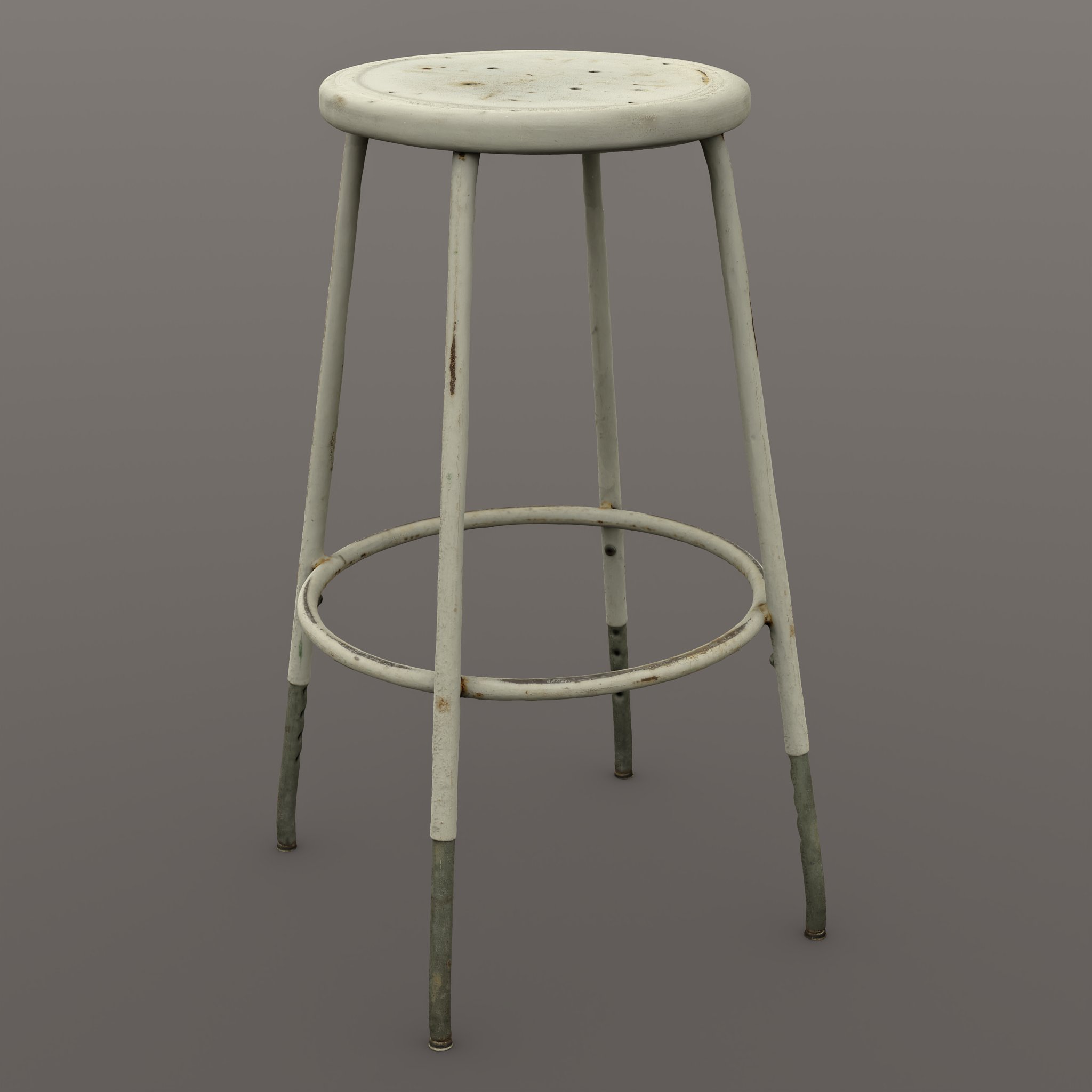 Old metal counter bench bar chair rust | Bar chairs models | BlenderKit