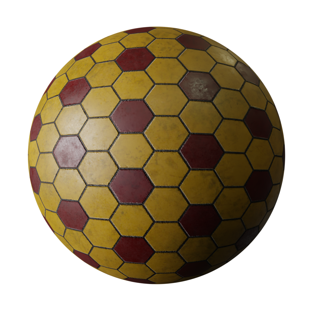Hexa Red and orange tiles | FREE tiles materials | BlenderKit