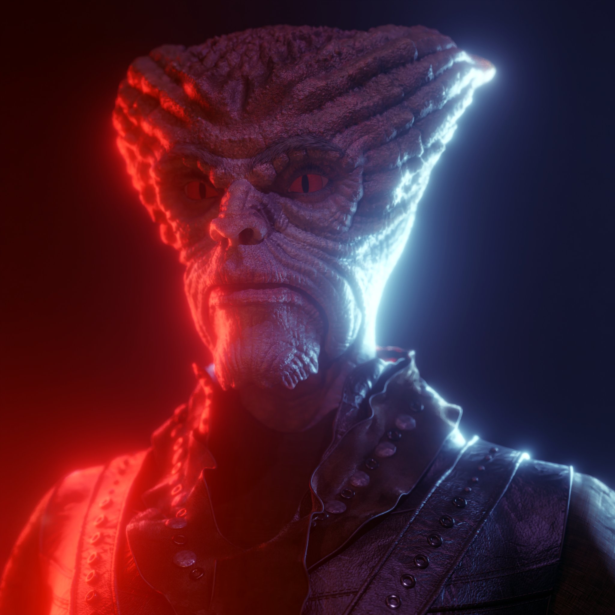 Triangle Shaped Alien Head Portrait. | Sci-Fi Characters models ...