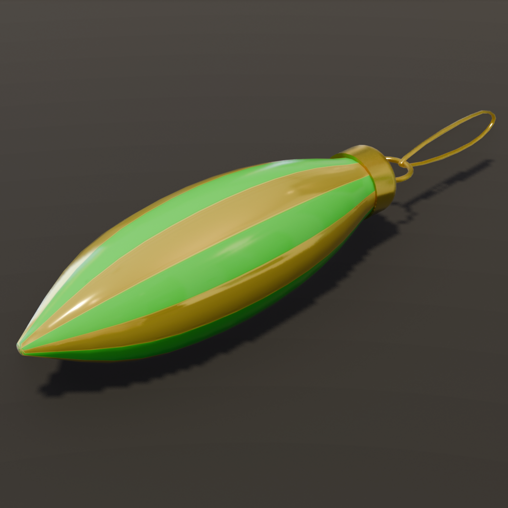 Christmas Ball Drop Green Golden | Holiday Decorations models | BlenderKit