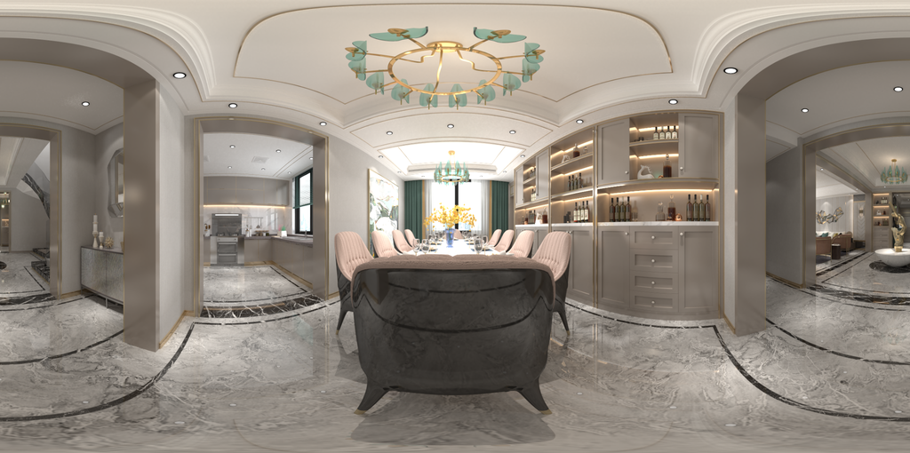 Dining room | FREE Interiors HDRis | BlenderKit