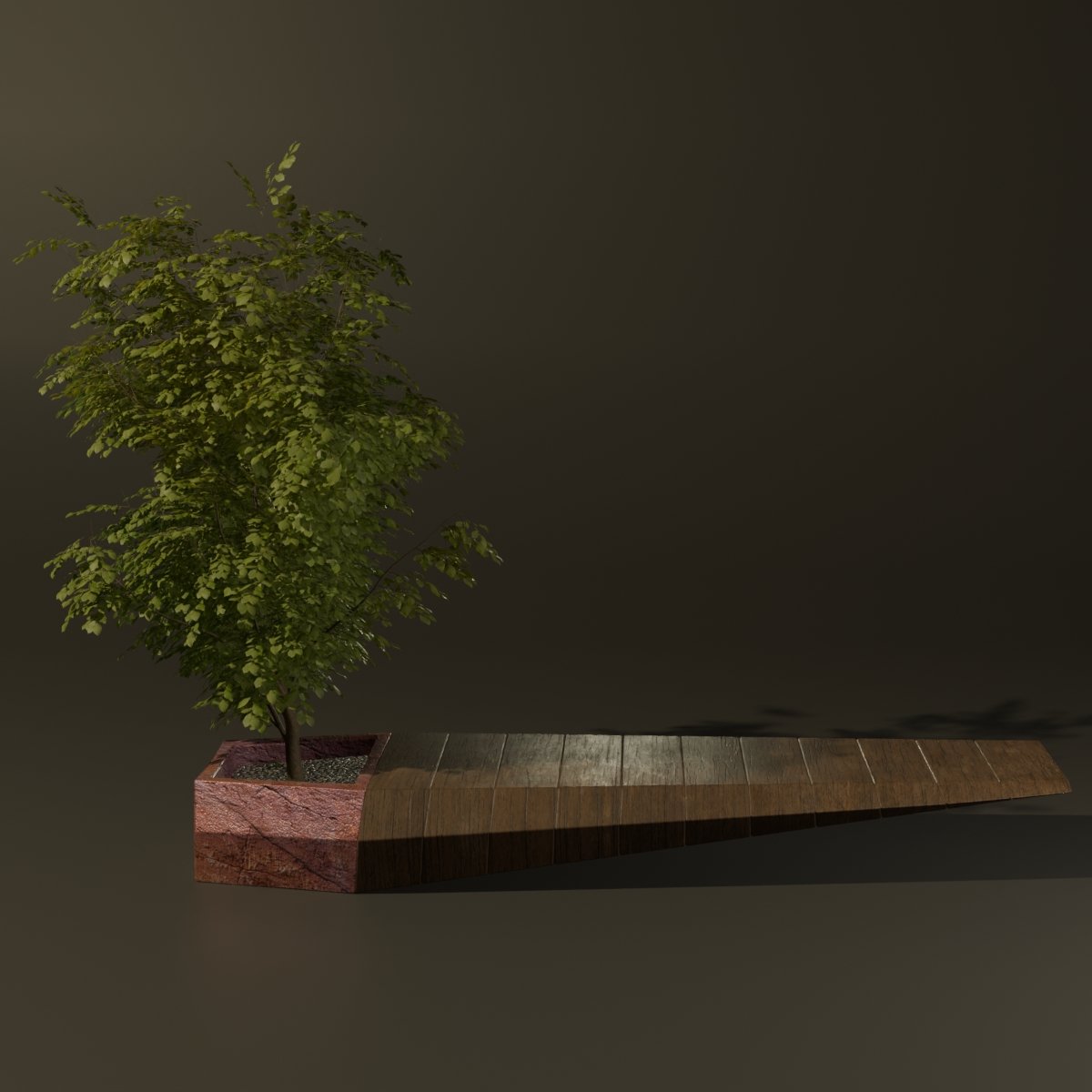 Tree bench | Benches models | BlenderKit