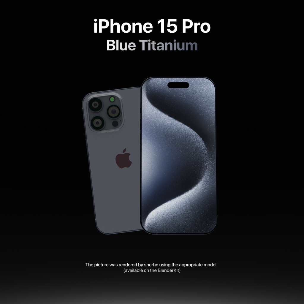 Iphone 15 Pro(Blue Titanium) | FREE Smartphones models | BlenderKit