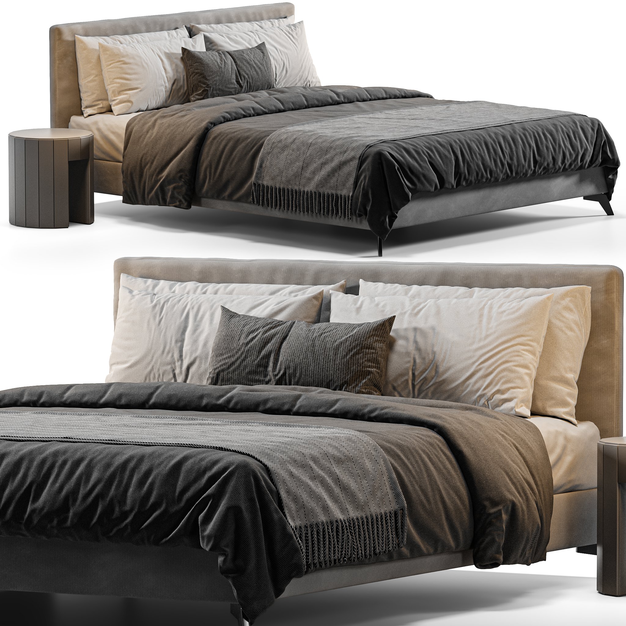 Bed Meridiani Stone Up | Beds models | BlenderKit