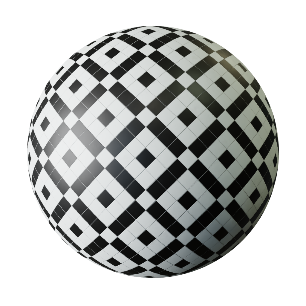 Square Geometric inverted Checker Tiles | FREE tiles materials | BlenderKit
