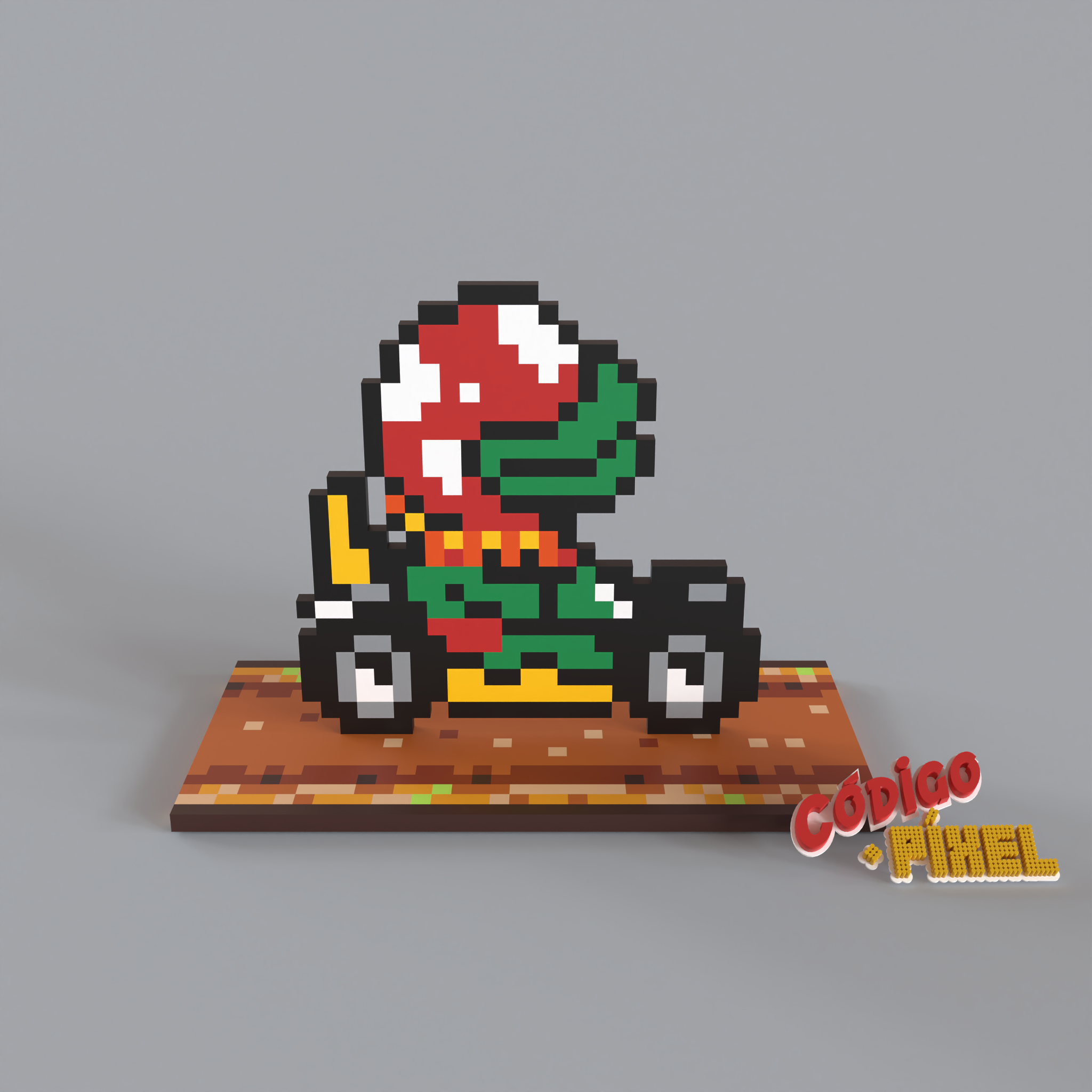 SMK019 - Super Pixel Kart Piranha Plant | 3D Character models | BlenderKit