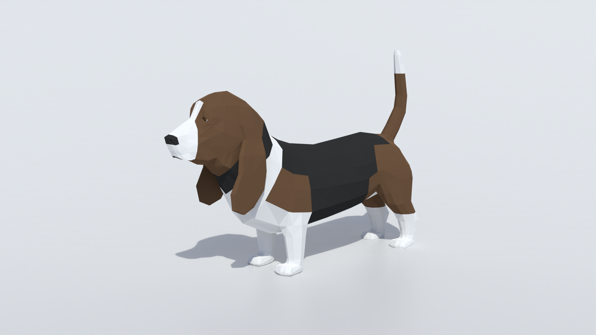 Low Poly Basset Hound | Mammals models | BlenderKit