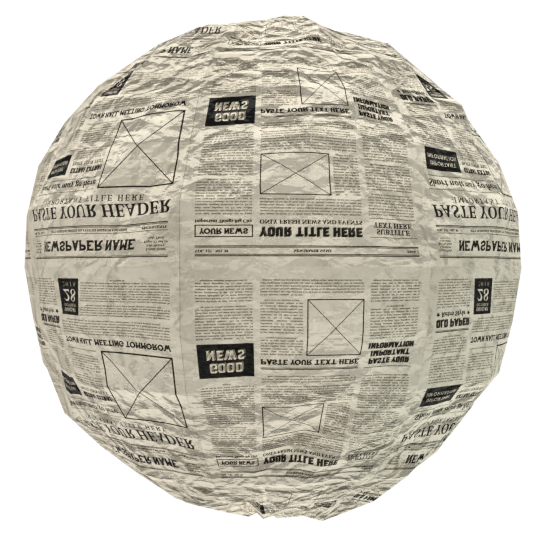 Newspaper Crumpled | FREE 3D paper materials | BlenderKit