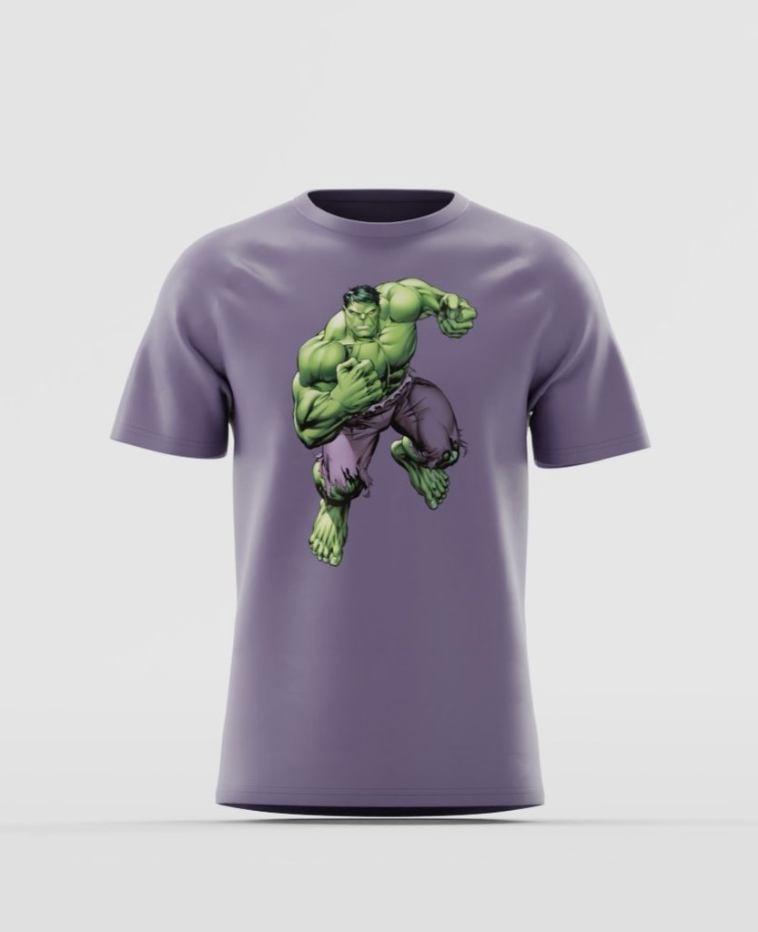 Hulk Graphic Print Purple Cotton T-Shirt | Man Clothing models | BlenderKit