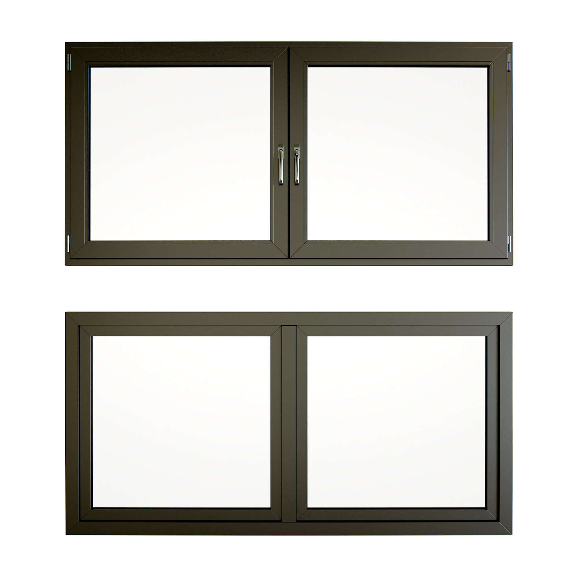 Double leaf aluminum window | Windows models | BlenderKit