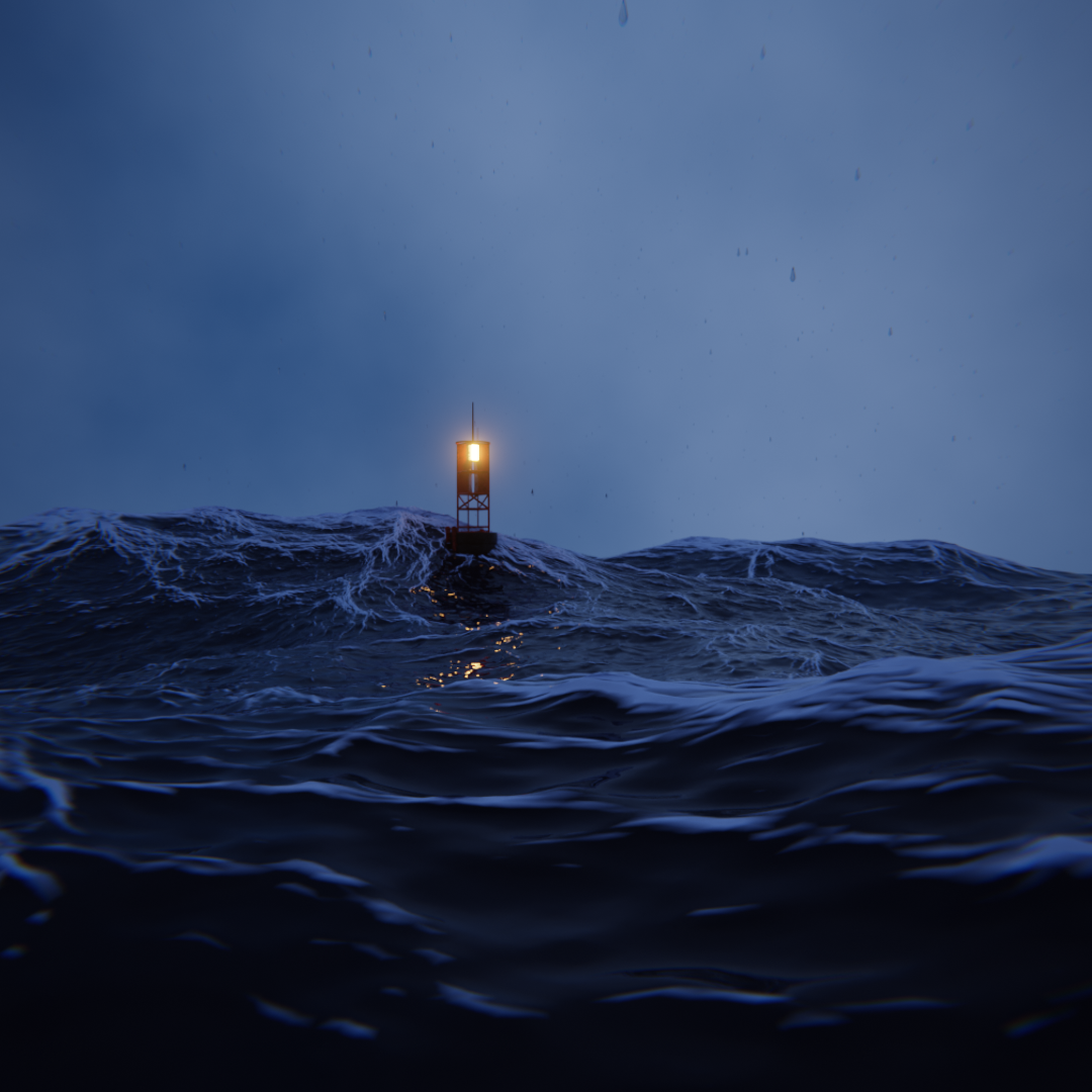 Ocean waves animation with rain | Nature scenes | BlenderKit