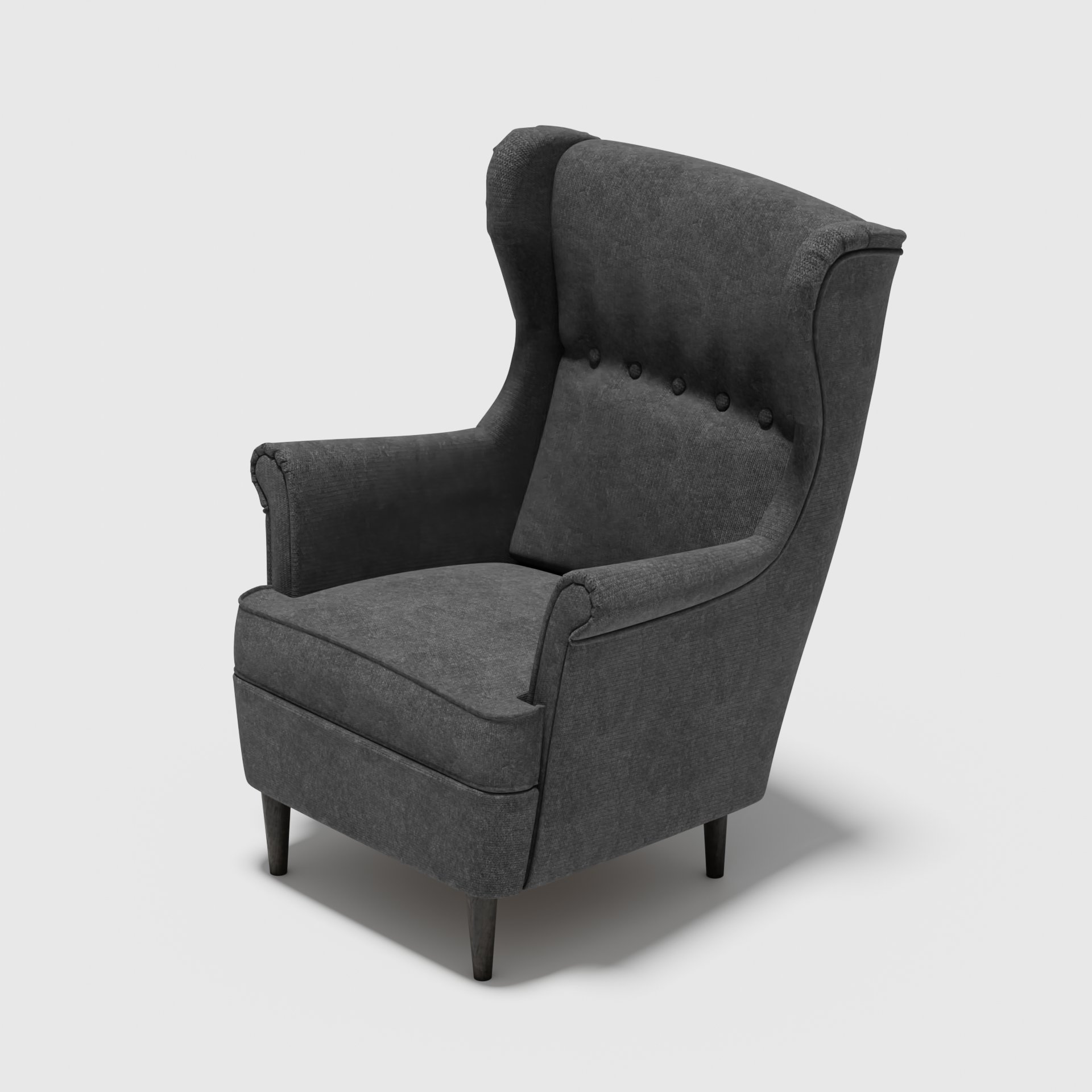 The Strandmon Wing Chair (wool pattern) | Armchairs models | BlenderKit