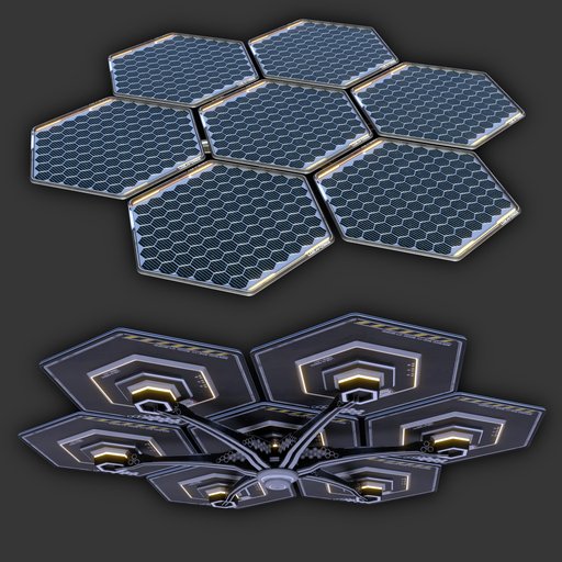 Sci-Fi Solar Panels Module | FREE Miscellaneous models | BlenderKit