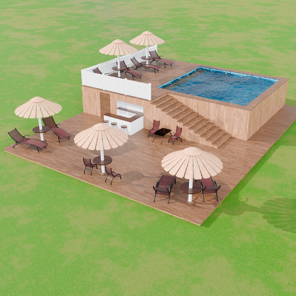 Swimming Pool Set | Architectural Scenes models | BlenderKit