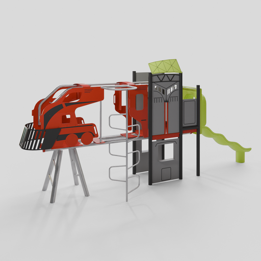 Playground with train | Playgrounds models | BlenderKit