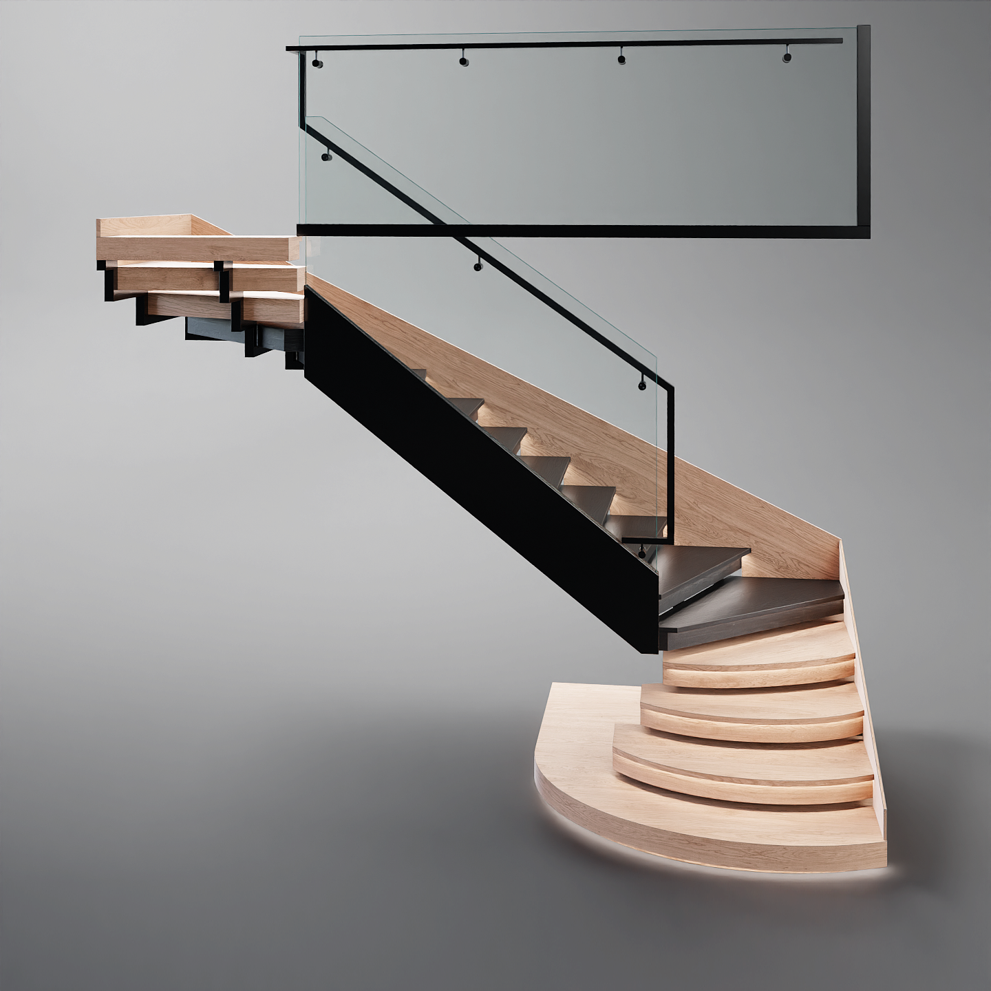 U-type Stairs | Stairs models | BlenderKit