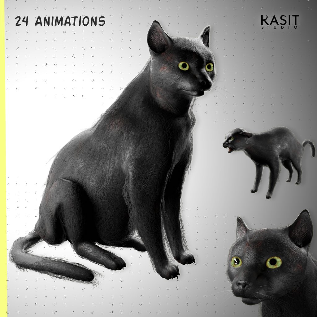 Cat Animated | Mammals models | BlenderKit