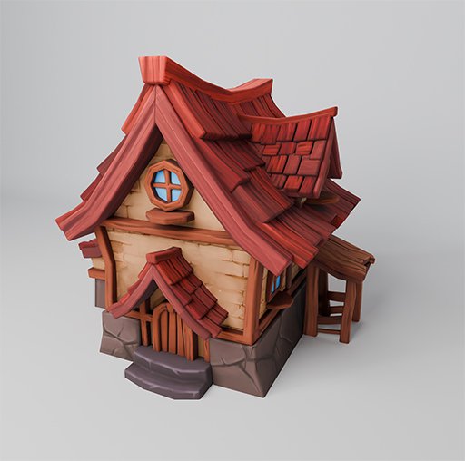 Stylized house | FREE Buildings models | BlenderKit