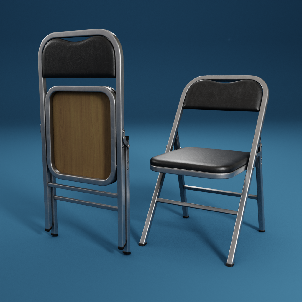 Folding Chair Square Frame | Desk Chairs models | BlenderKit