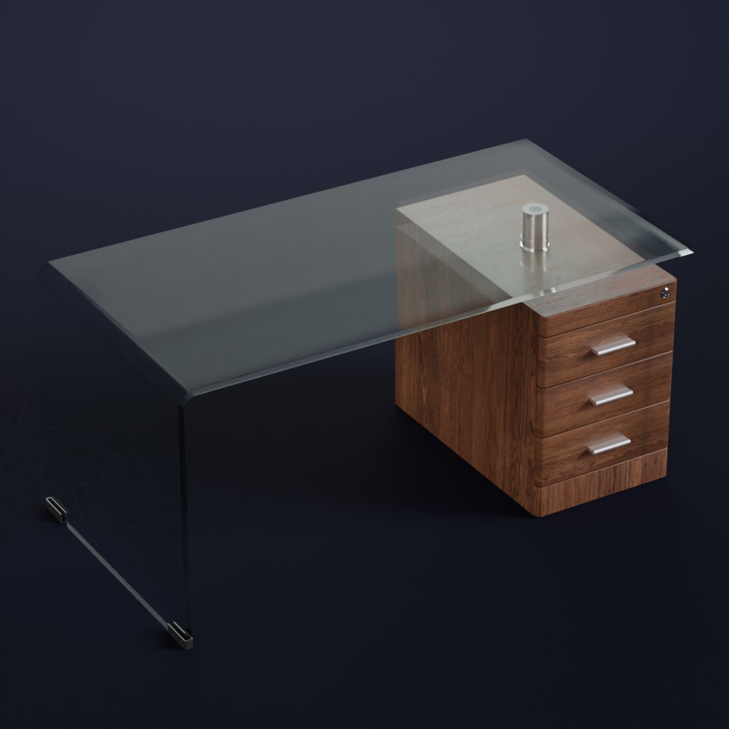 Glass desk | 3D Desk models | BlenderKit