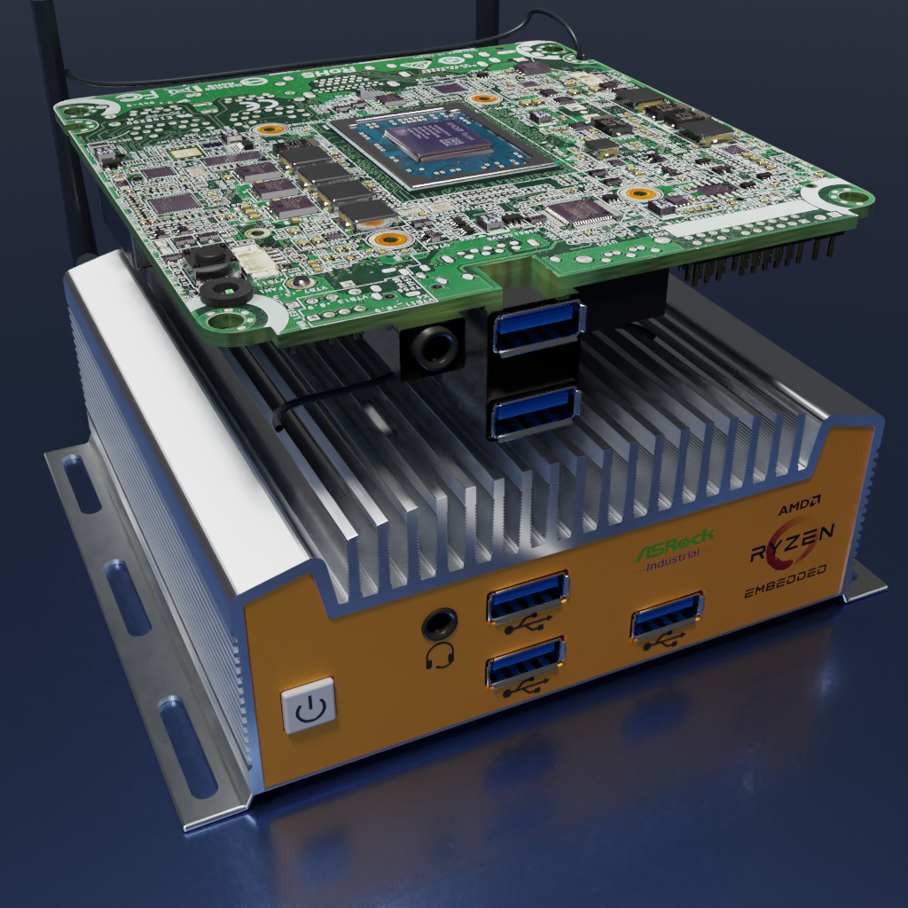 A small industrial PC with motherboard and memory inside. | FREE ...