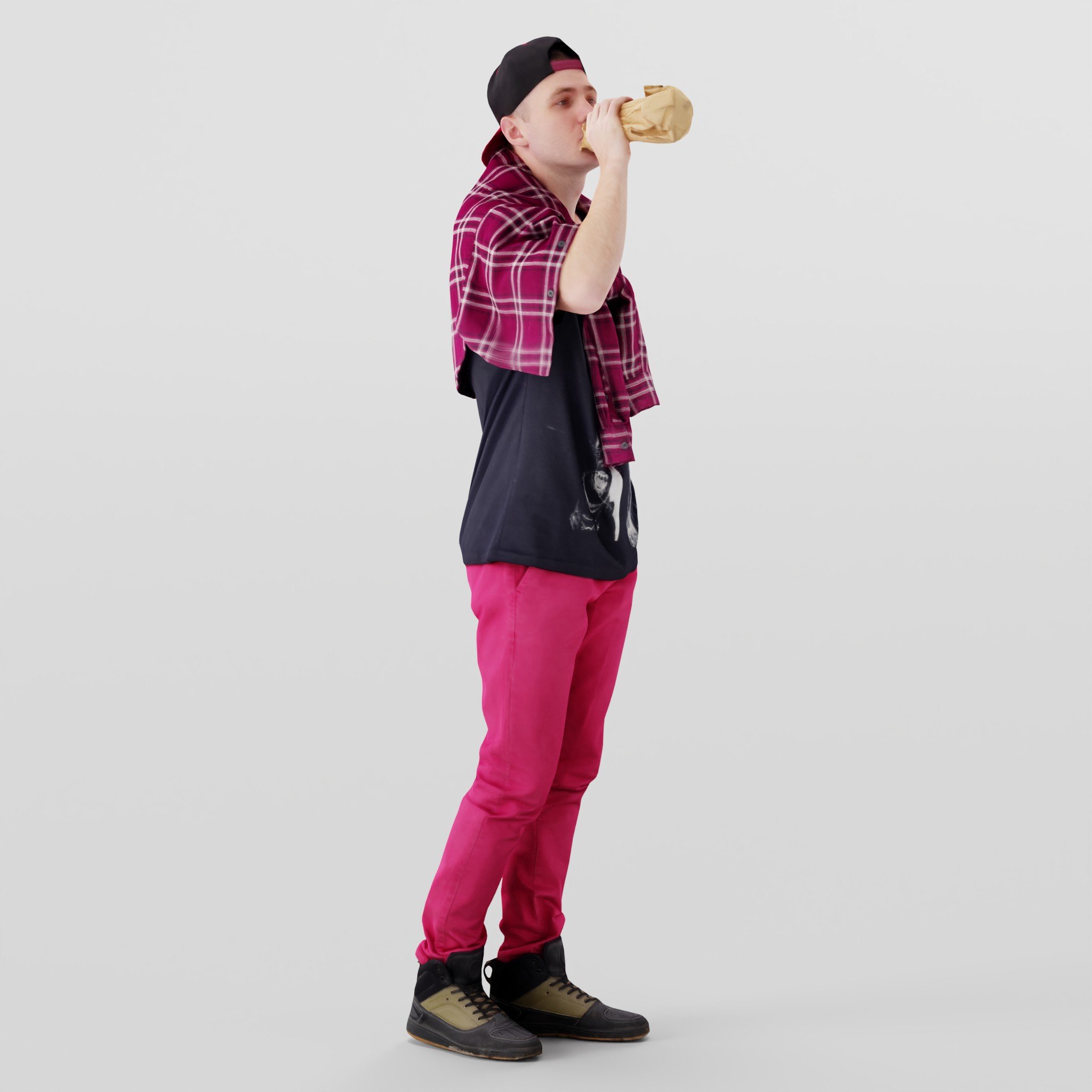 Young Rapper with Booze | Men models | BlenderKit