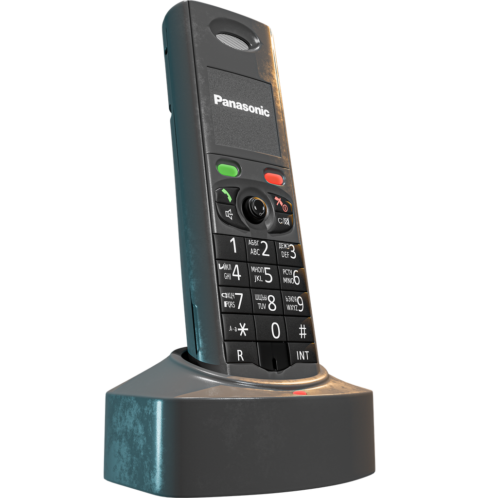 Small black panasonic wire phone | Cellular phones models | BlenderKit