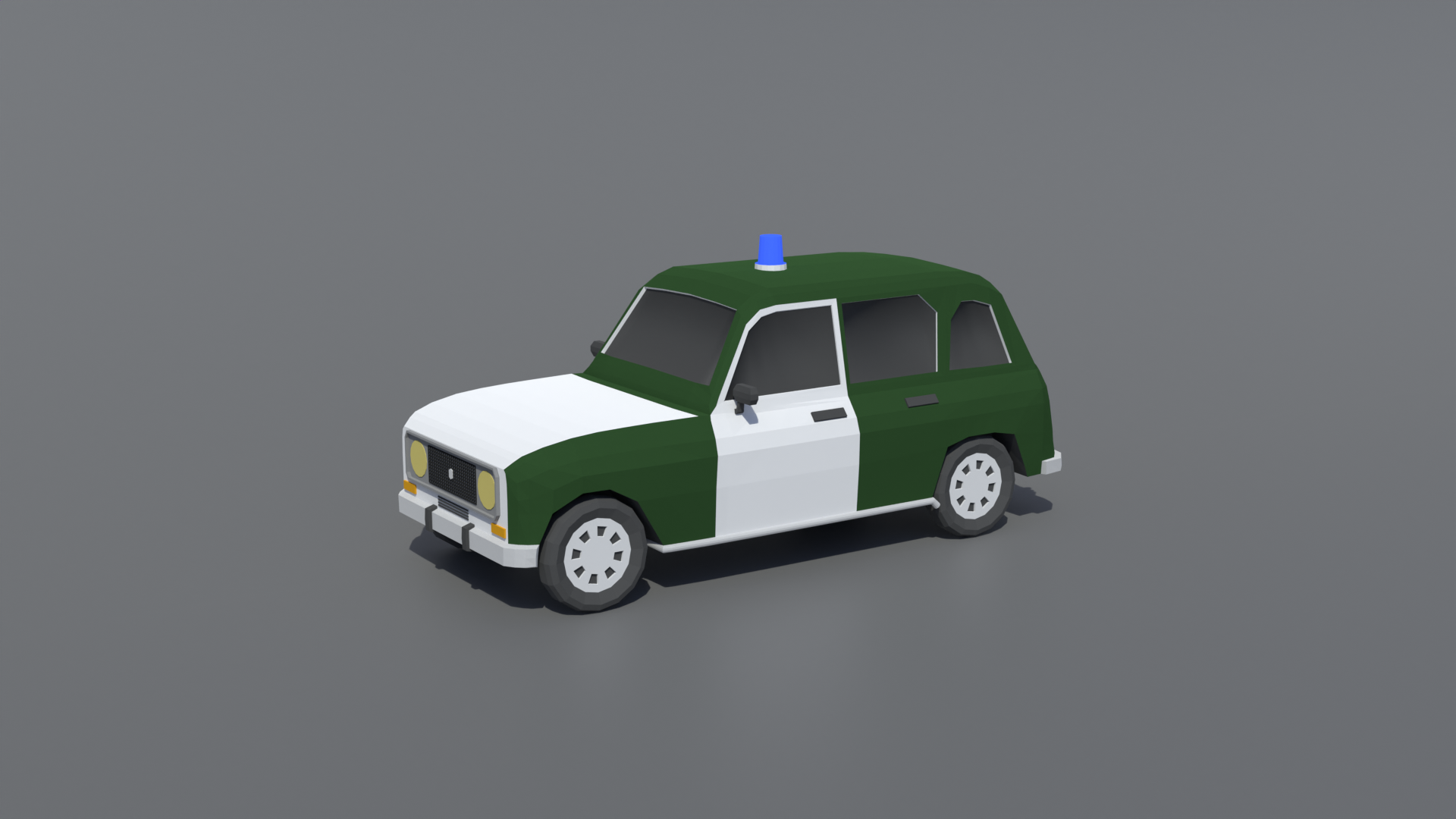 Low Poly Renault 4 Guardia Civil | Cars models | BlenderKit