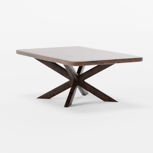 Wooden Table With double cross Legs | Tables models | BlenderKit