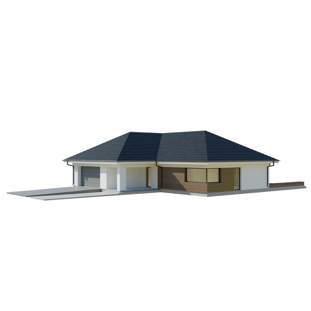 House with large garage | FREE Private Buildings models | BlenderKit