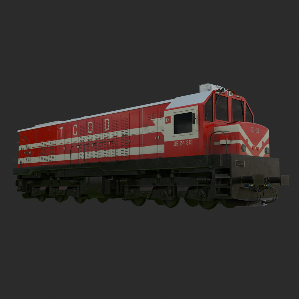 Tcdd de-24000 diesel train | Cargos models | BlenderKit