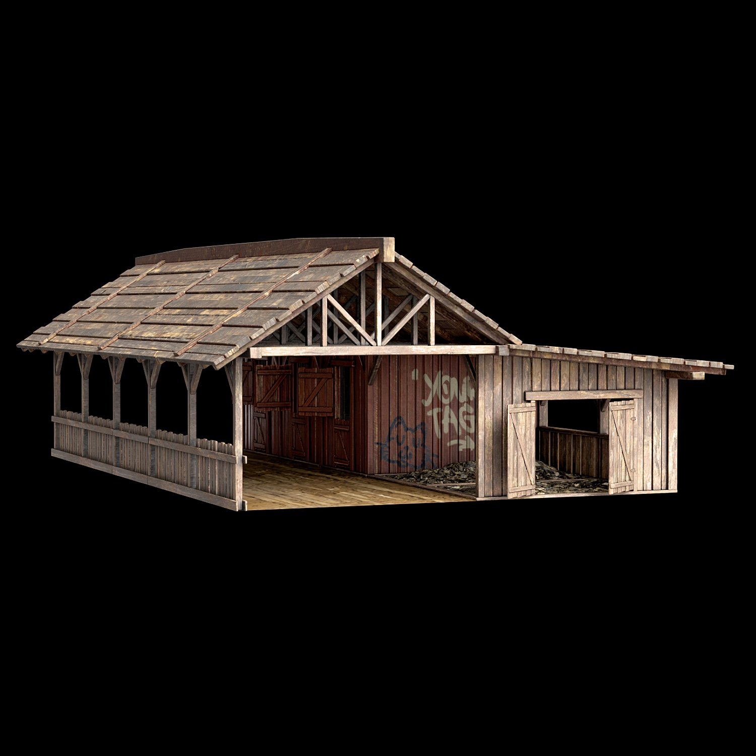 Wood House | FREE 3D Building models | BlenderKit