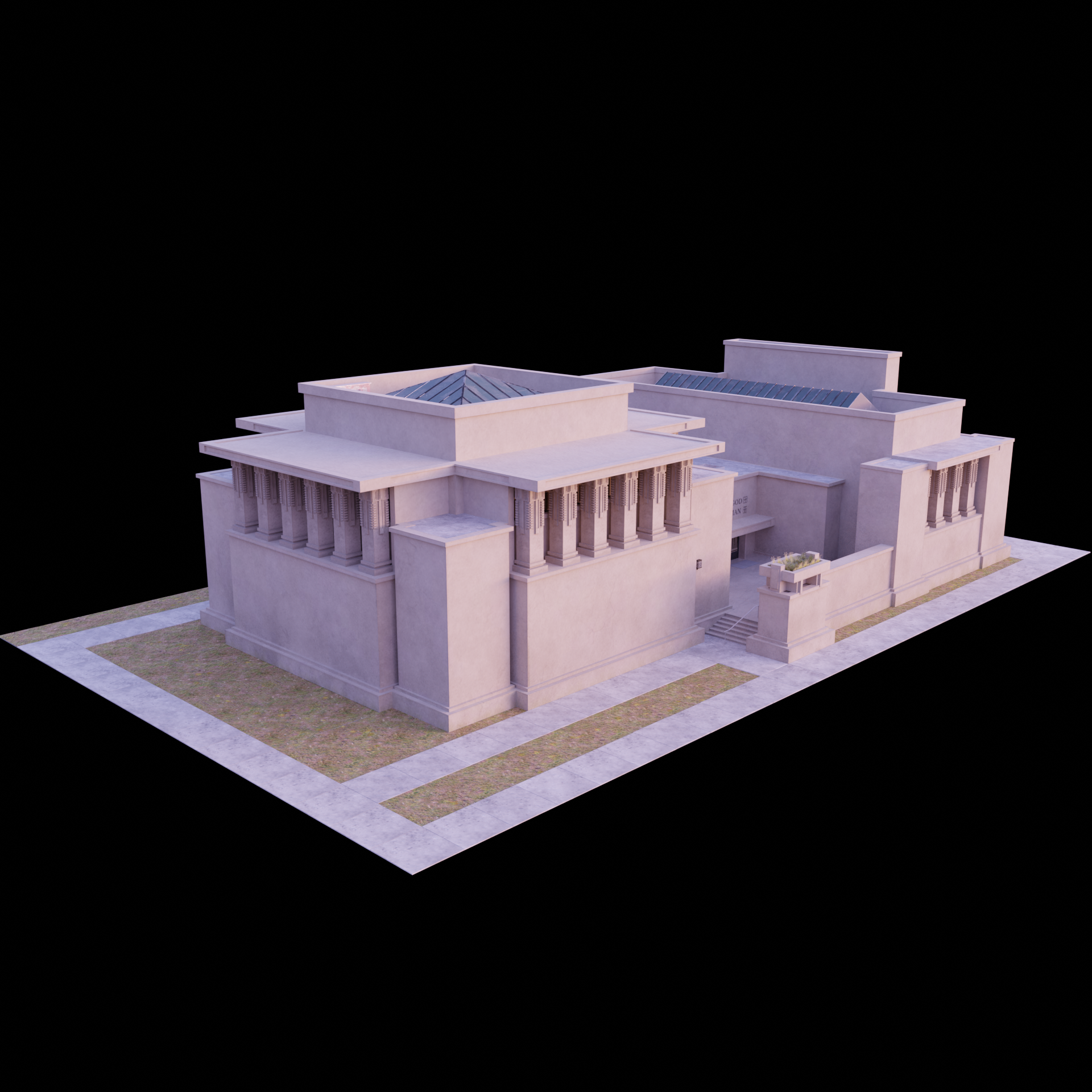 Unity Temple Replica | FREE Historic Buildings models | BlenderKit