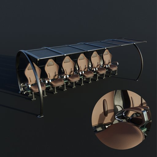 Staff Coach and reserve benches | Sport models | BlenderKit