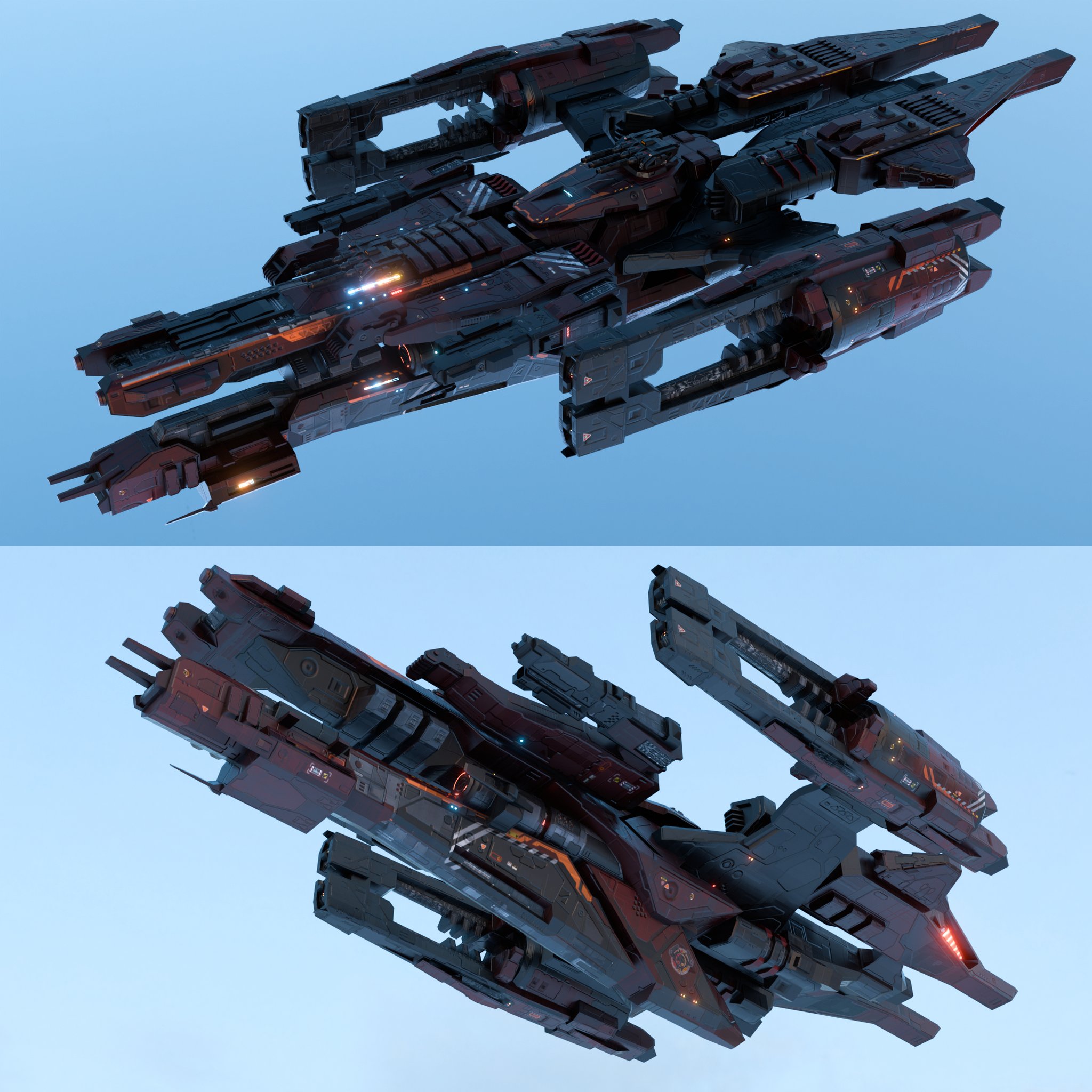 Spaceship Battlecruiser B | Military Aircraft models | BlenderKit