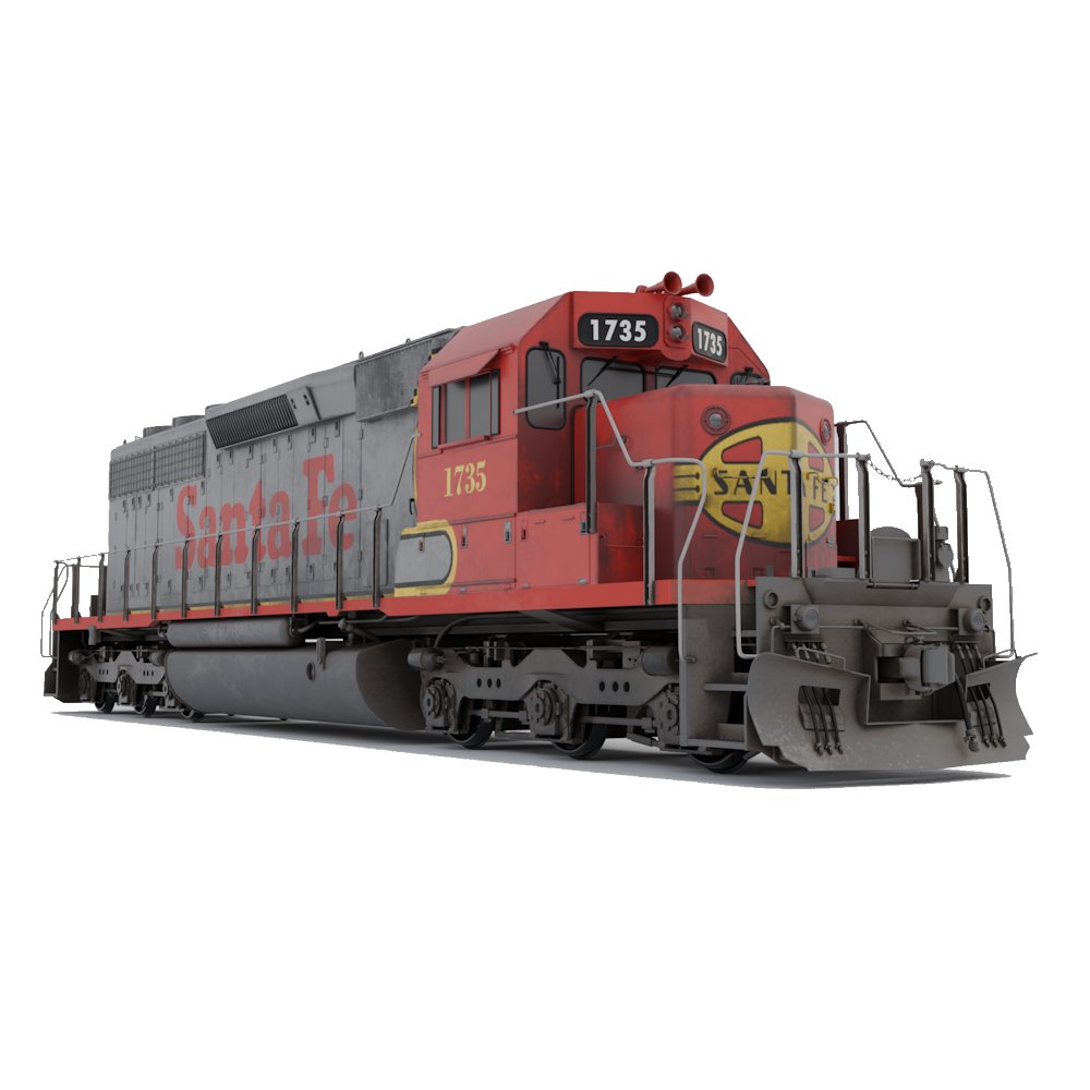 SD40 ATSF red and silver warbonnet | Cargos models | BlenderKit