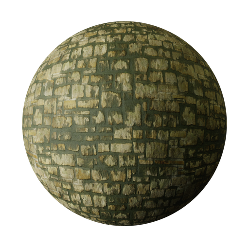 Mossy Medieval Bricks | FREE bricks materials | BlenderKit