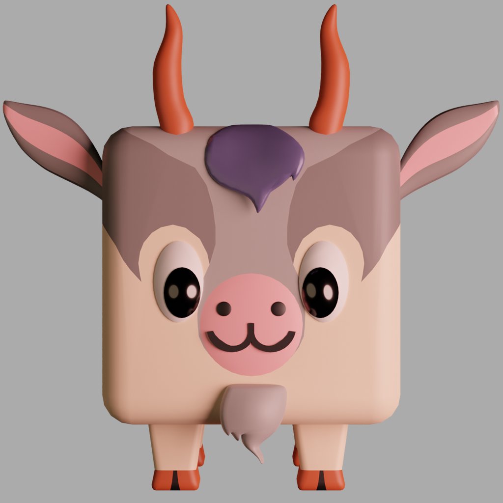 Goat Cube animal | Mammals models | BlenderKit