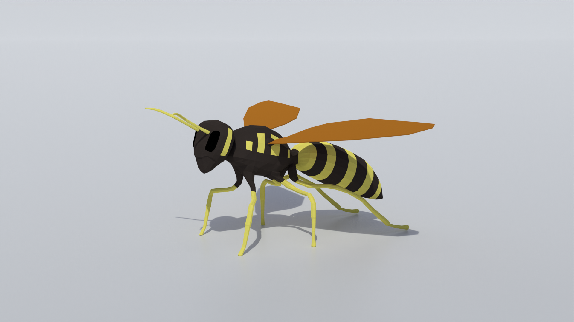 Low Poly Hornet | Insects models | BlenderKit