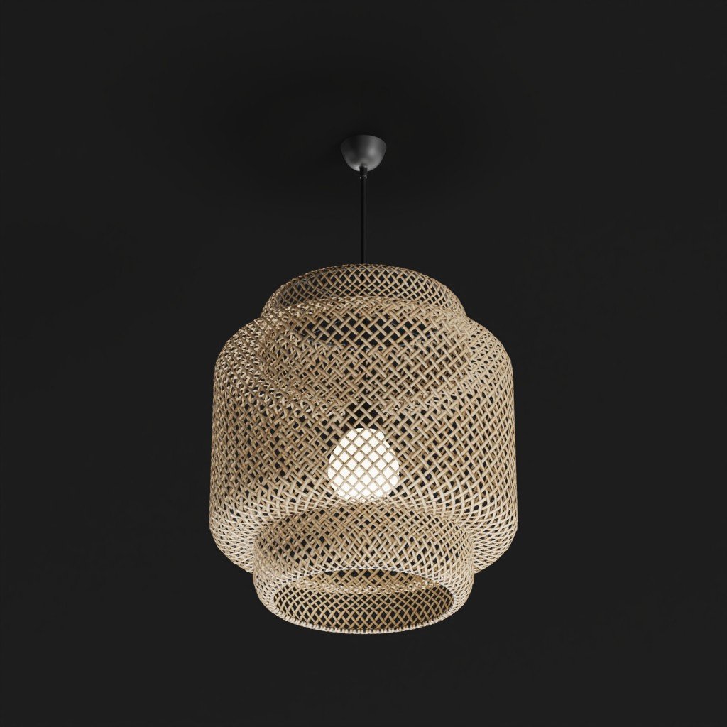 Ikea SINNERLIG Rattan Lamp Shade | Ceiling Lights models | BlenderKit