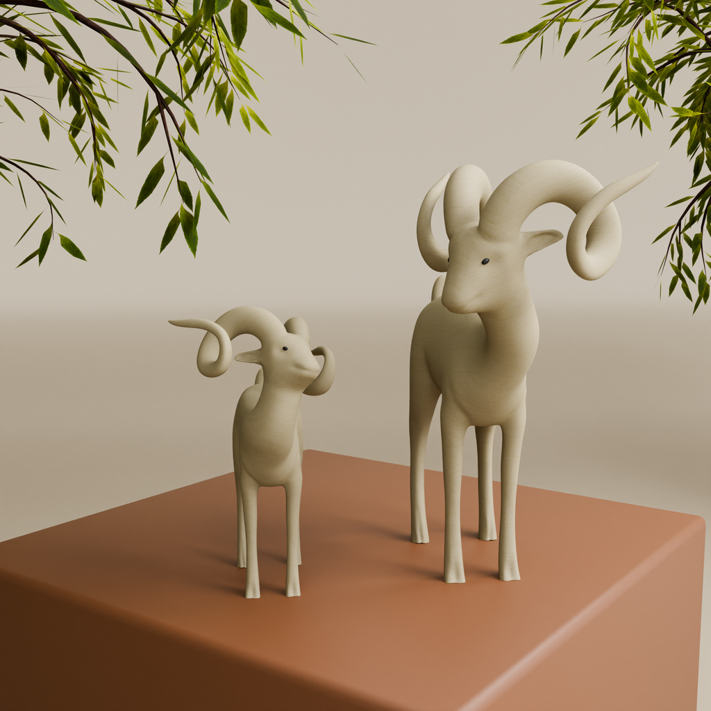 Sheep Family Sculpture Set | Decoration Sets models | BlenderKit