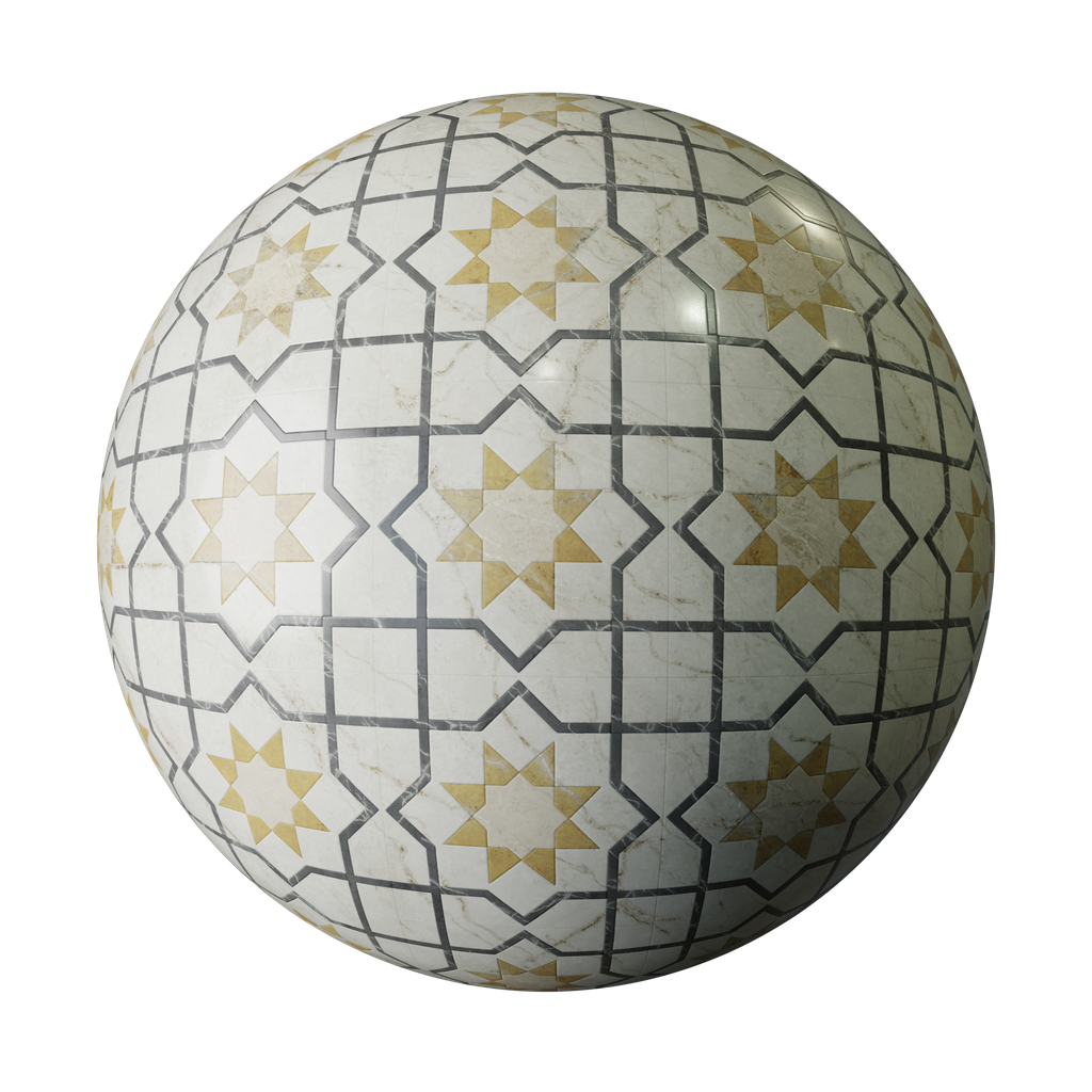 Marble Arabic Floor Tile | FREE tiles materials | BlenderKit