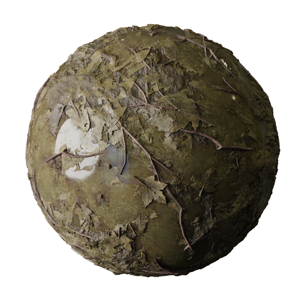 Wet Mud Ground With Organic Debris | FREE ground materials | BlenderKit