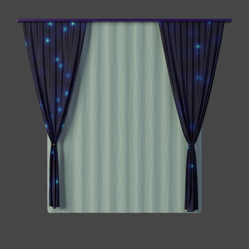 Curtains "Starry sky" | Curtains models | BlenderKit
